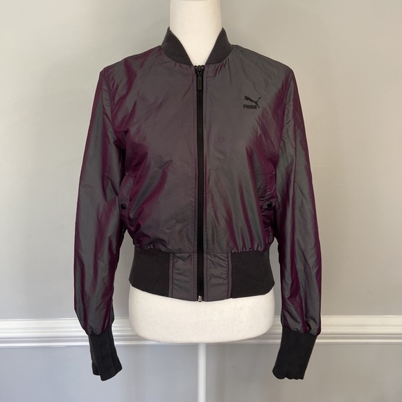 Puma | Jackets & Coats | Puma Iridescent Plum Bomber Jacket | Poshmark